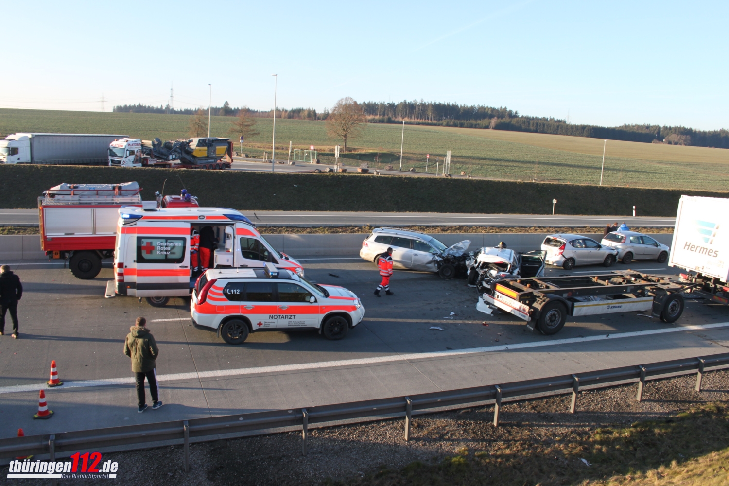 Acht Unfälle mit Massenkarambolage auf der A9 bei Schleiz - thüringen112.de - Das Blaulichtportal